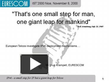 That's one small step for man, one giant leap for mankind presentation ...