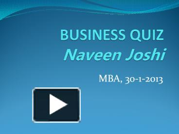Business Quiz presentation | free to download