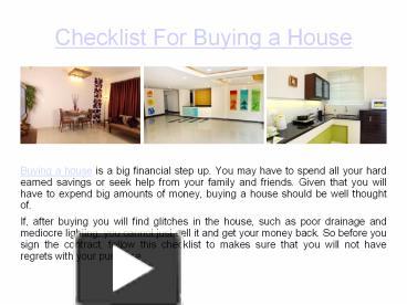 PPT – Checklist For Buying a House PowerPoint presentation | free to ...