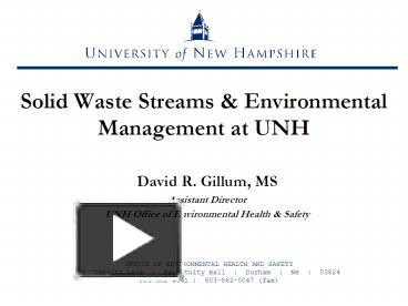 Solid Waste Streams presentation | free to view