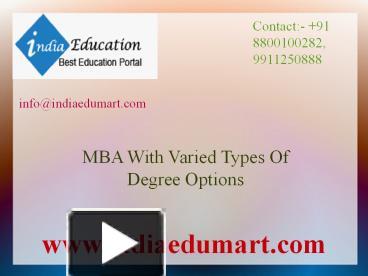 PPT – MBA With Varied Types Of Degree Options PowerPoint presentation ...