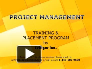 Project Management training and Placement Program presentation | free to download
