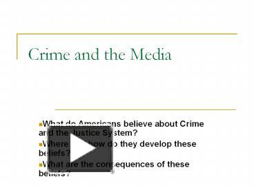 Crime and the Media presentation | free to download