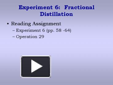 PPT – Experiment 6: Fractional Distillation PowerPoint presentation ...