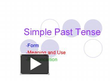 Simple Past Tense presentation | free to view
