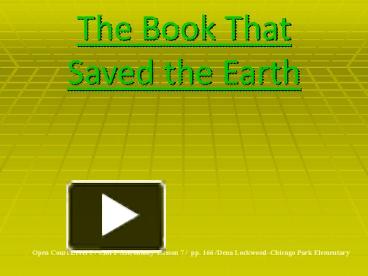 The Book That Saved the Earth presentation | free to download