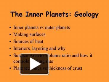 The Inner Planets: Geology presentation | free to view
