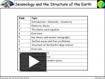 Seismology and the Structure of the Earth presentation | free to download