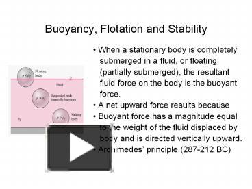 Buoyancy, Flotation and Stability presentation | free to view