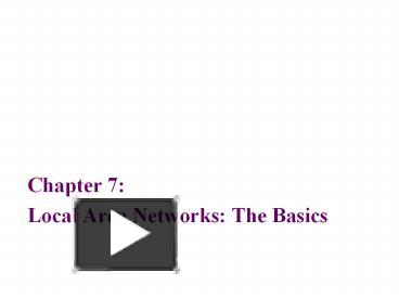 Local Area Networks: The Basics presentation | free to view
