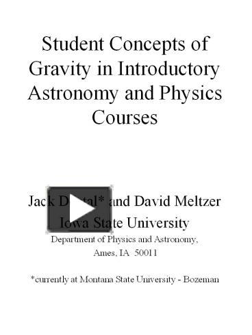 Student Concepts of Gravity in Introductory Astronomy and Physics ...
