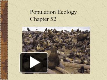 Population Ecology presentation | free to view