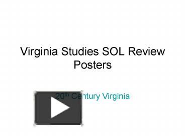 Virginia Studies SOL Review Posters presentation | free to view