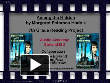 Among the Hidden by Margaret Peterson Haddix 7th Grade Reading Project ...