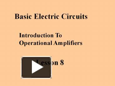 Basic Electric Circuits presentation | free to download