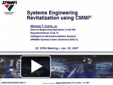 Systems Engineering Revitalization using CMMI® presentation | free to view