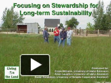 PPT – Focusing on Stewardship for Long-term Sustainability PowerPoint ...