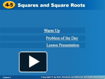 Squares and Square Roots presentation | free to view