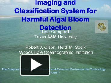 Imaging and Classification System for Harmful Algal Bloom Detection presentation | free to view