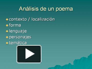 Anбlisis de un poema presentation | free to download