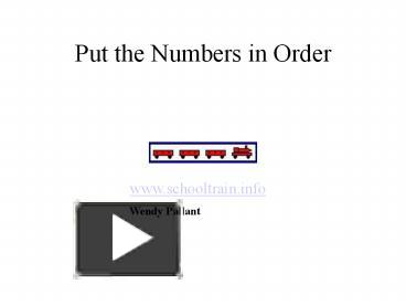 Put the Numbers in Order presentation | free to view