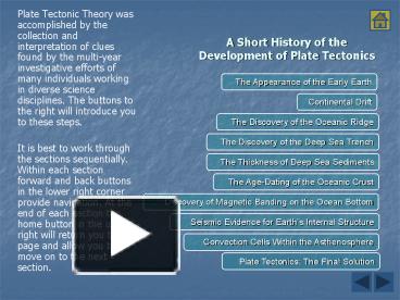 PPT – A Short History of the Development of Plate Tectonics PowerPoint ...
