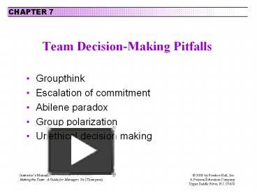 Team Decision-Making Pitfalls presentation | free to view