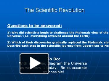 PPT – The Scientific Revolution PowerPoint presentation | free to view ...