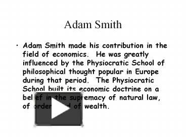 Adam Smith presentation | free to download