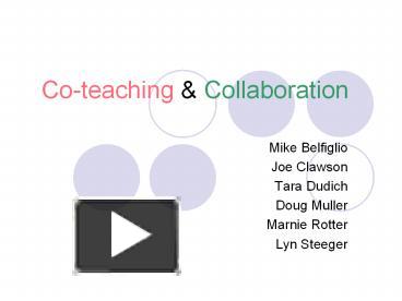 Co-teaching & Collaboration presentation | free to view