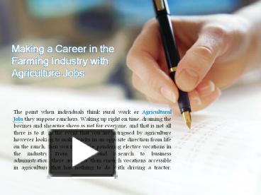 Making a Career in the Farming Industry with Agriculture Jobs ...