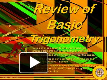 Review of Basic Trigonometry presentation | free to download