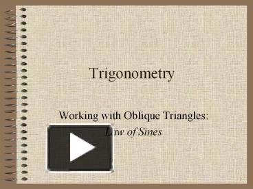 Trigonometry presentation | free to view