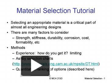 Material Selection - 1 presentation | free to download