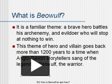 PPT – What is Beowulf? PowerPoint presentation | free to view - id ...
