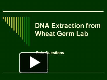 PPT – DNA Extraction from Wheat Germ Lab PowerPoint presentation | free ...
