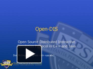 Open-DIS presentation | free to download