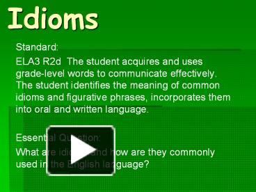 Idioms presentation | free to download