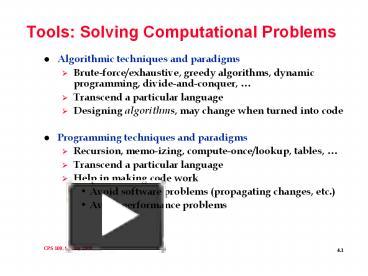 PPT – Tools: Solving Computational Problems PowerPoint presentation | free to download - id ...