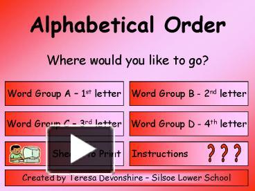PPT – Alphabetical Order PowerPoint presentation | free to view - id ...