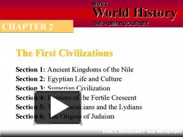 The First Civilizations presentation | free to view