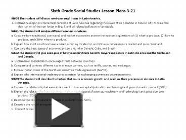 PPT – Sixth Grade Social Studies Lesson Plans 3-21 PowerPoint ...