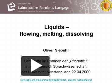 Liquids flowing, melting, dissolving presentation | free to view