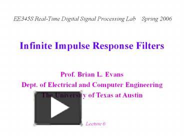 Infinite Impulse Response Filters presentation | free to download