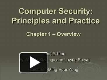 Computer Security: Principles and Practice presentation | free to view