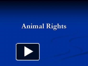Animal Rights presentation | free to view