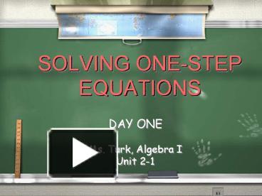 SOLVING ONE-STEP EQUATIONS presentation | free to download