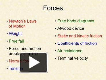 PPT – Forces PowerPoint presentation | free to view - id: 3e92e-MDI2M