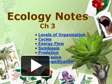 Ecology Notes Ch 3 presentation | free to view
