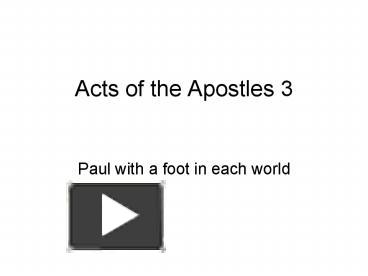 PPT – Acts of the Apostles 3 PowerPoint presentation | free to download ...